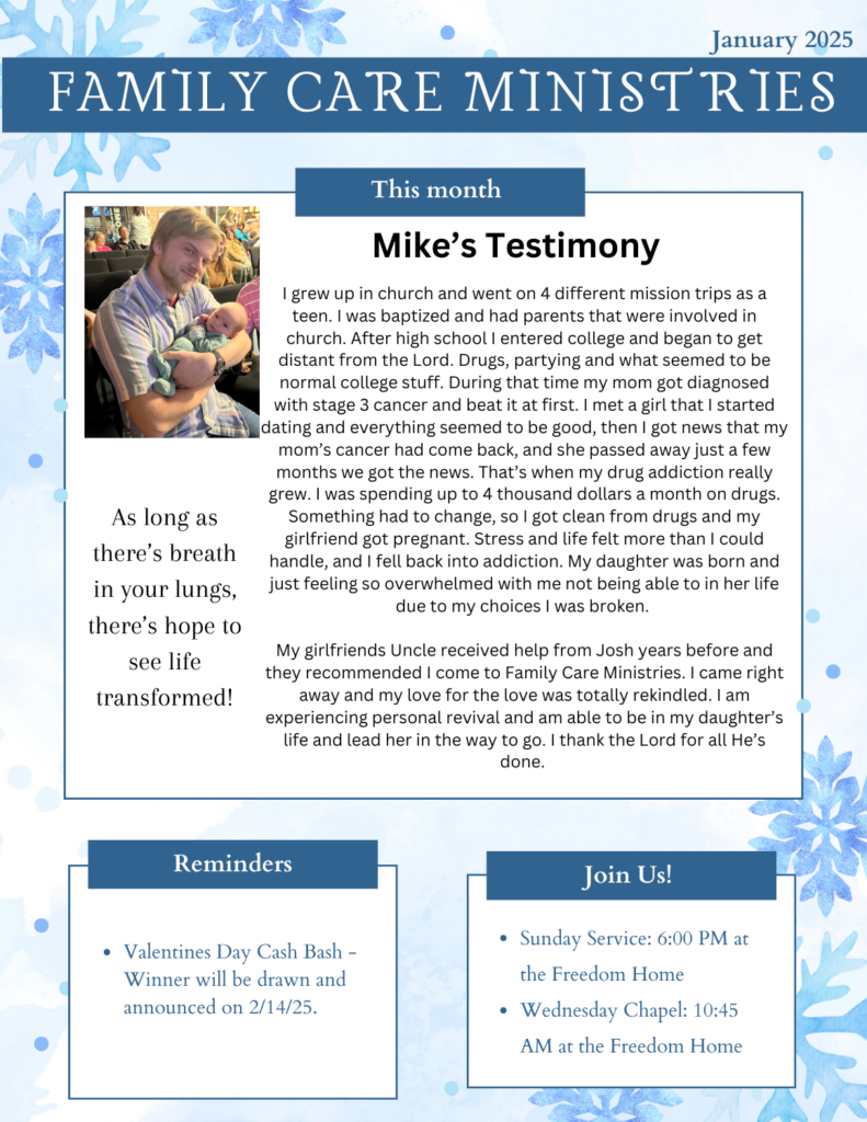 January 2025 Newsletter - Family Care Ministries
